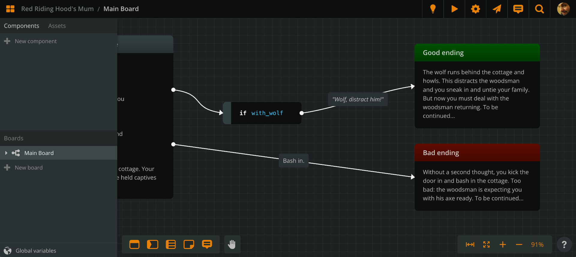 Write your interactive story in Arcweave